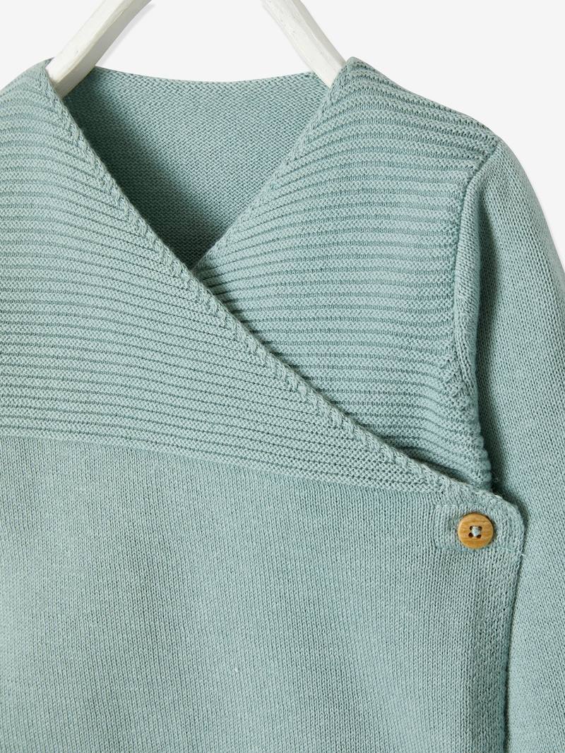 Brassière bébé naissance en tricot de coton bio - gris clair chine, Bébé