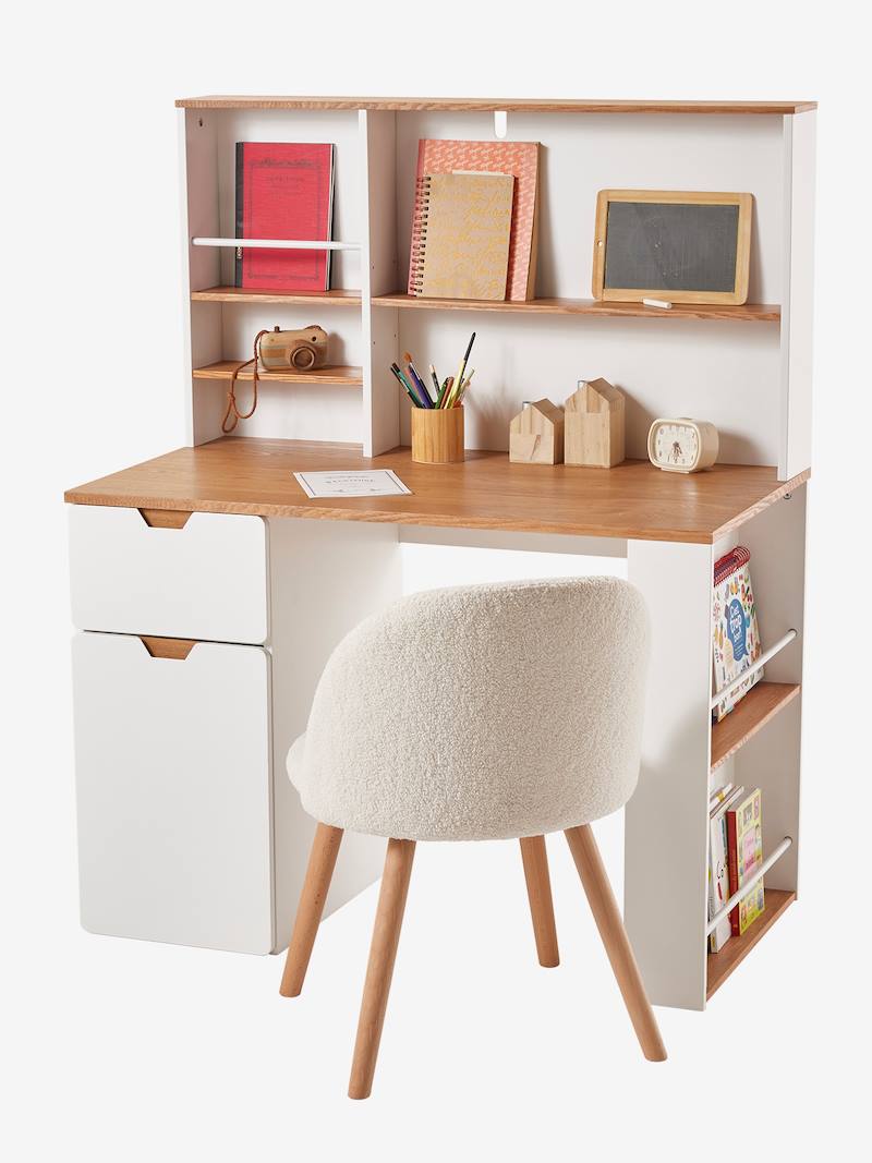 Bureau enfant avec rangements LIGNE PIROUETTE - blanc, Chambre et rangement