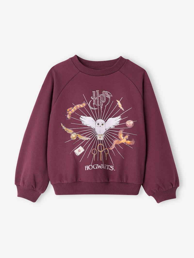 Sweat Harry Potter fille motif Hedwige avec détails glitter - prune, Fille